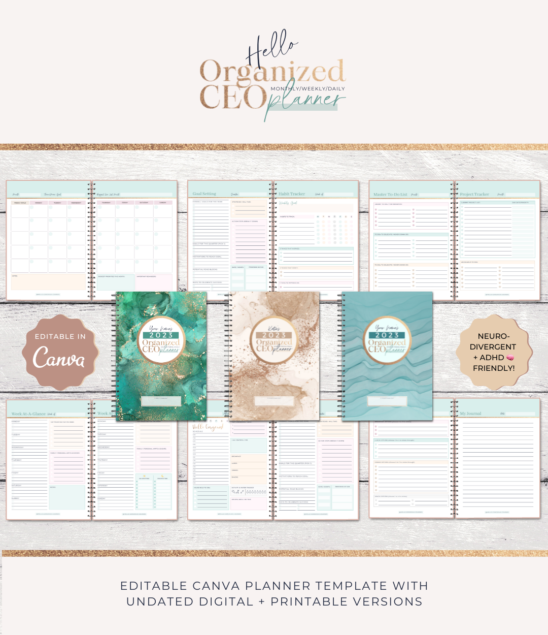 Hello Organized CEO Monthly/Weekly/Daily Planner Template – Hello ...